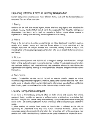 Literary Composition_ Expressing Creativity through Words _ Excelsior ...