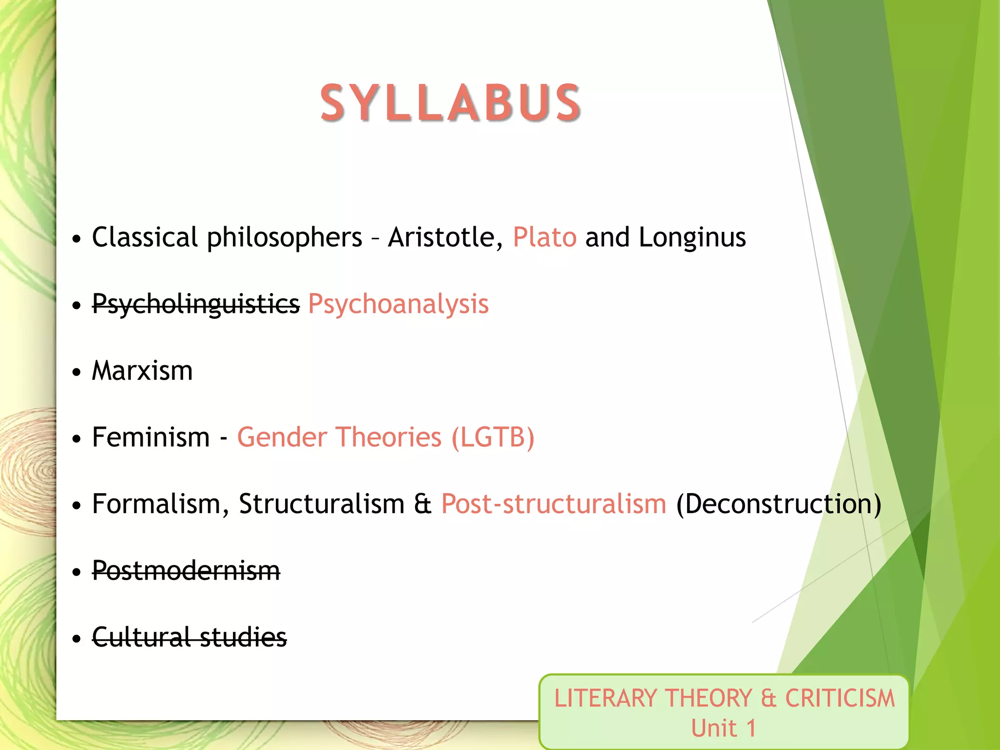 Literary criticism: Classical Philosophers | PDF