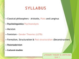 Literary criticism: Classical Philosophers | PDF