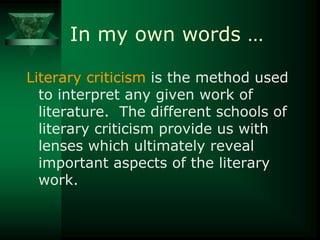 Literary criticism | PPTX