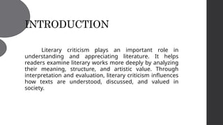 LITERARY CRITICISM PowerPoint presentation | PPTX