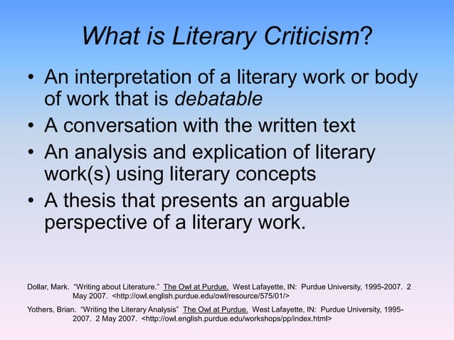 Literary criticism overview | PPT