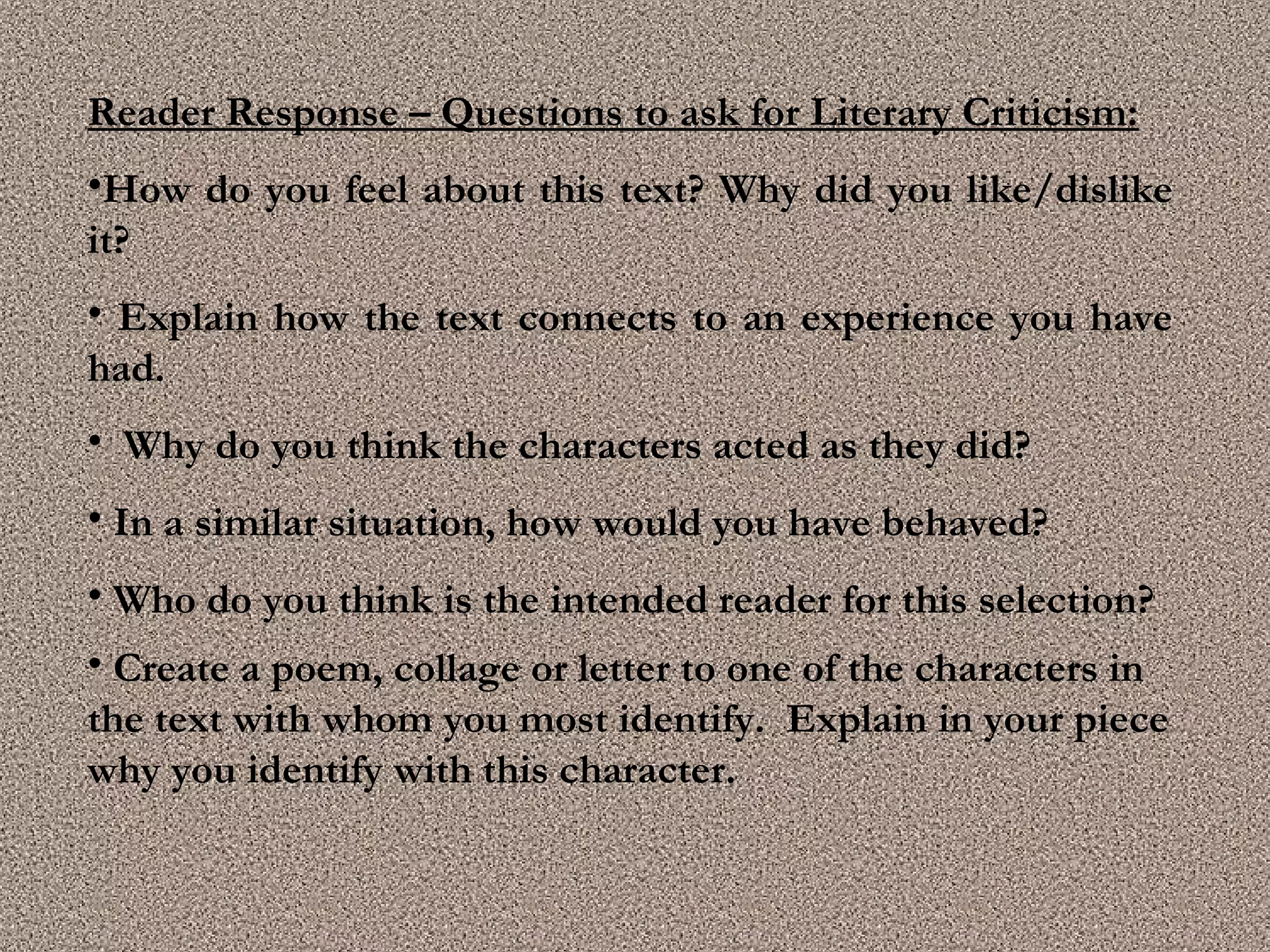 Literary criticism powerpoint | PPT