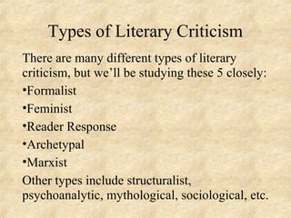 Literary criticism powerpoint | PPT