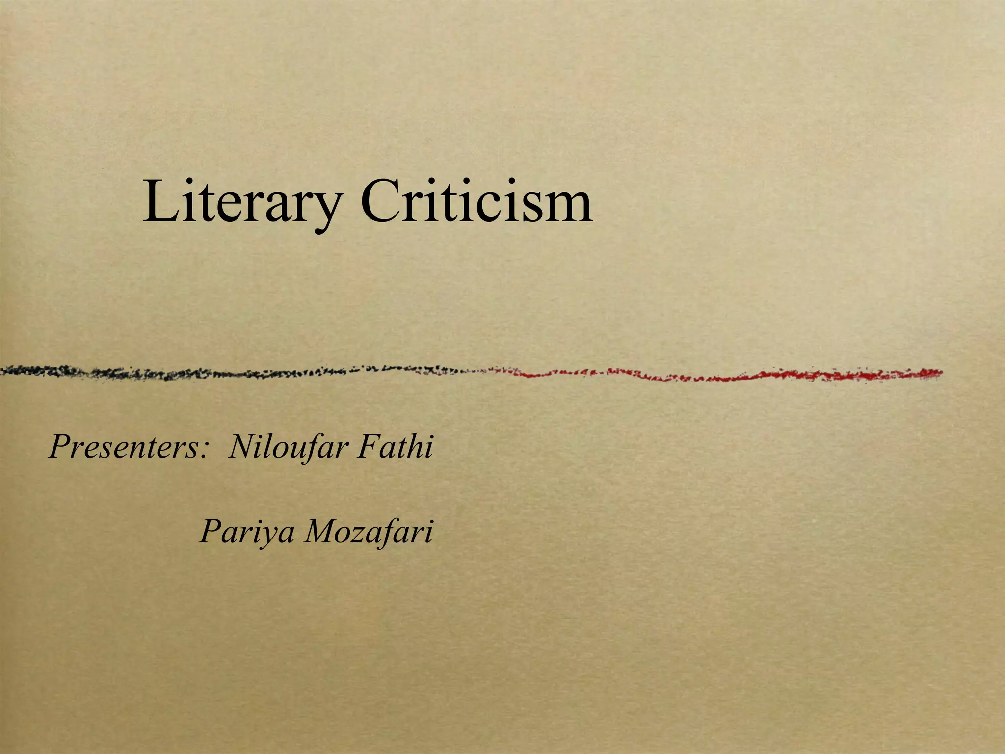 Literary criticism presentation | PPT