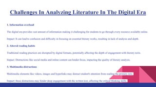 Impact of technology on literary analysis | PPTX | Publishing Industry ...
