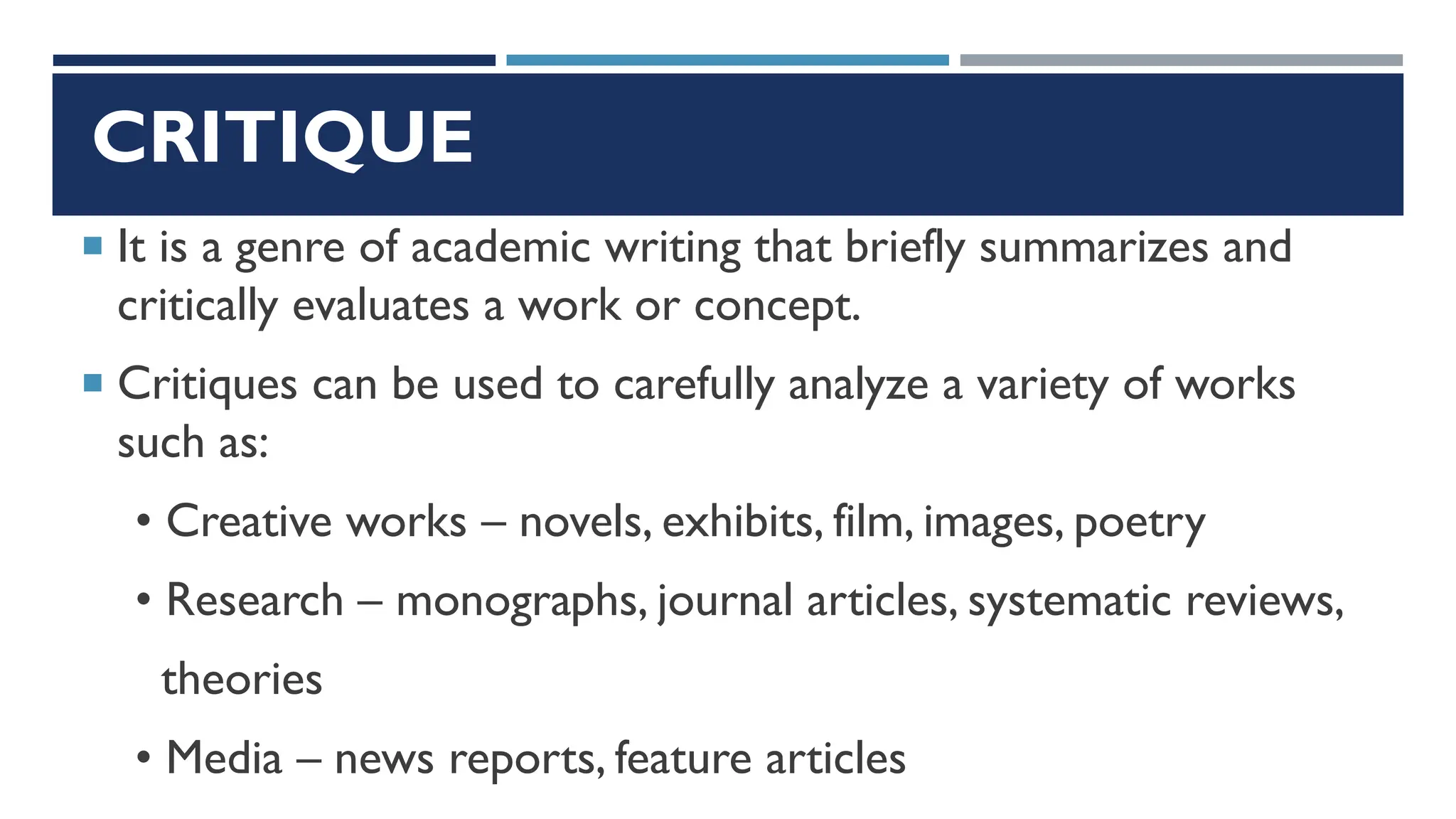 Writing a literary critique and its techniques | PDF