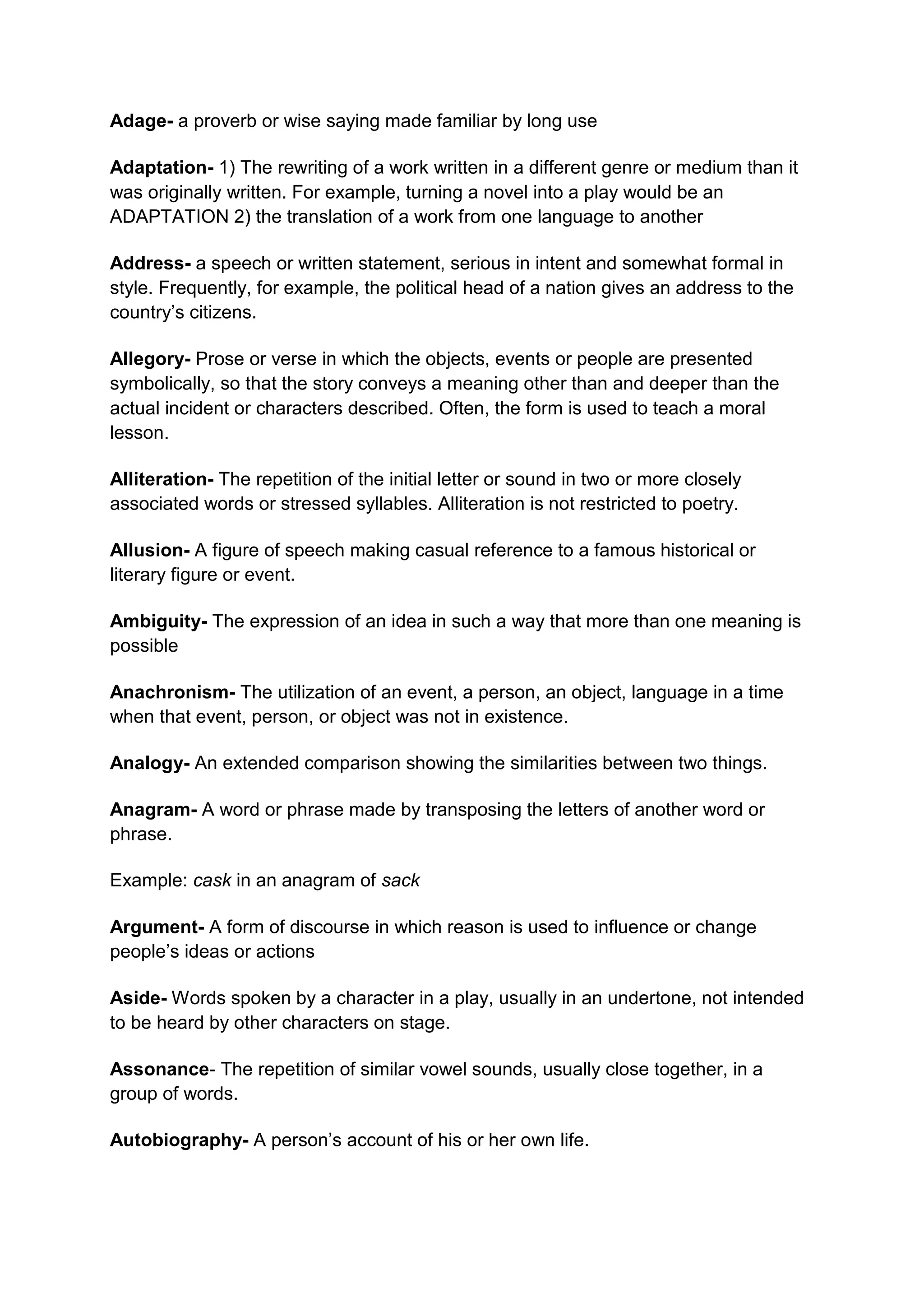 Literary devices | DOCX