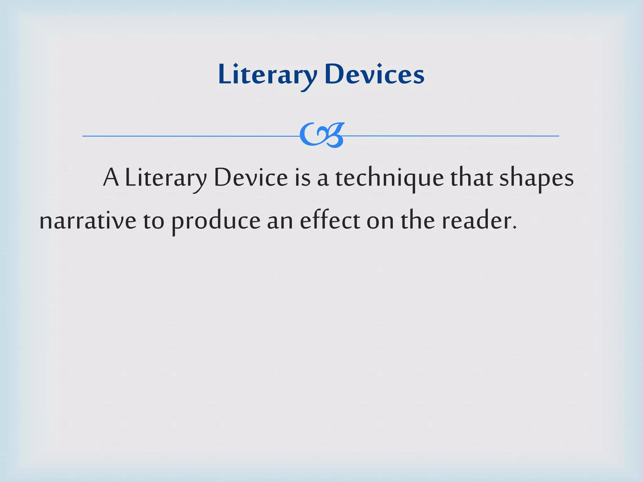 Literary Devices in Narratives | PPTX
