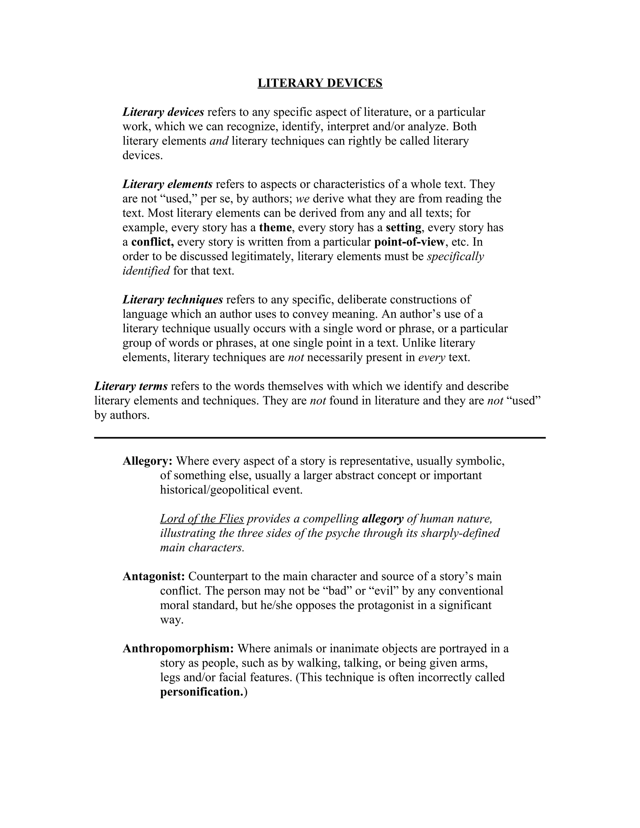 Literary devices | DOC