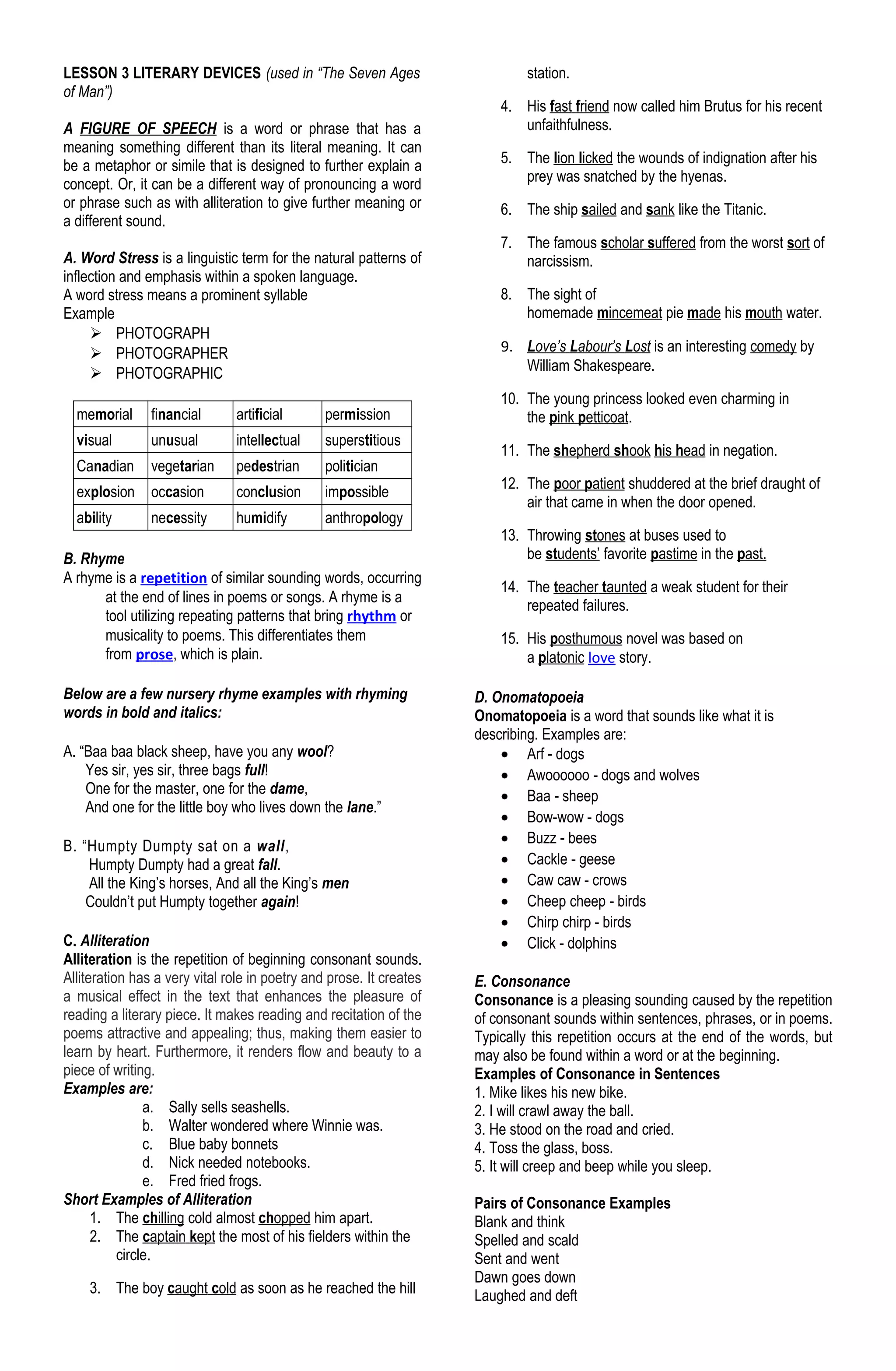 Literary devices | DOC