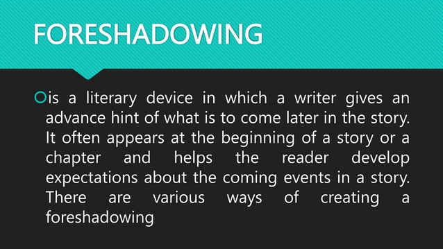 LITERARY DEVICES (foreshadowing, mediares) | PPTX