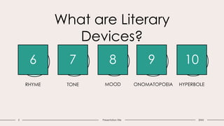 Literary Devices PowerPoint presentation | PPTX