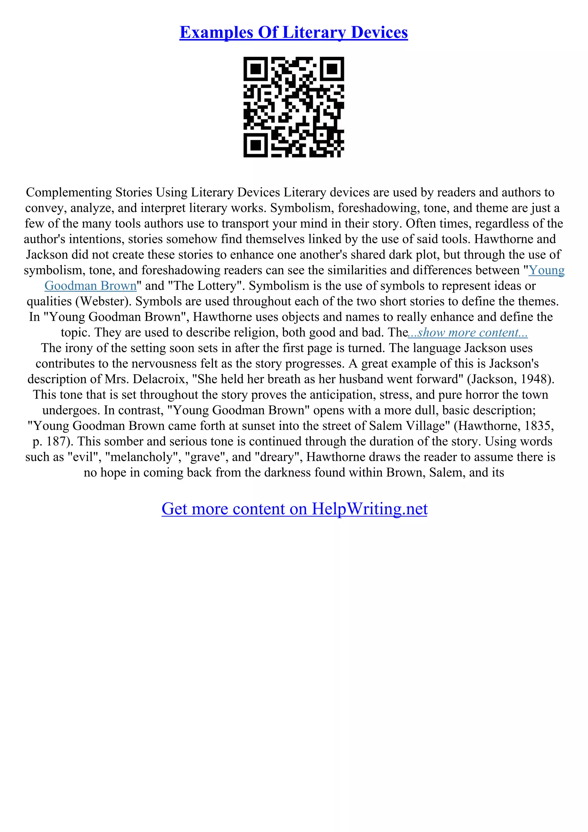 Literary Devices Essay | PDF | Poetry | Books and Literature