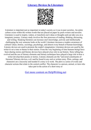 Literary Devices Essay | PDF