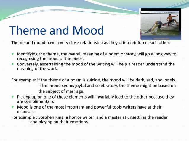 Literary devices introduction to theme mood and tone | PPTX