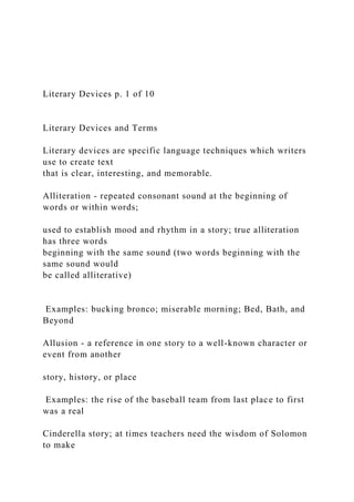 Literary Devices p. 1 of 10 Literary Devices and Terms .docx