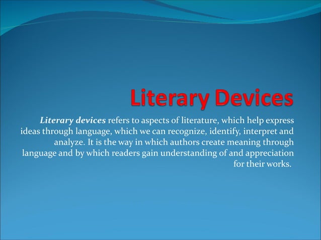 Literary devices presentation | PPT