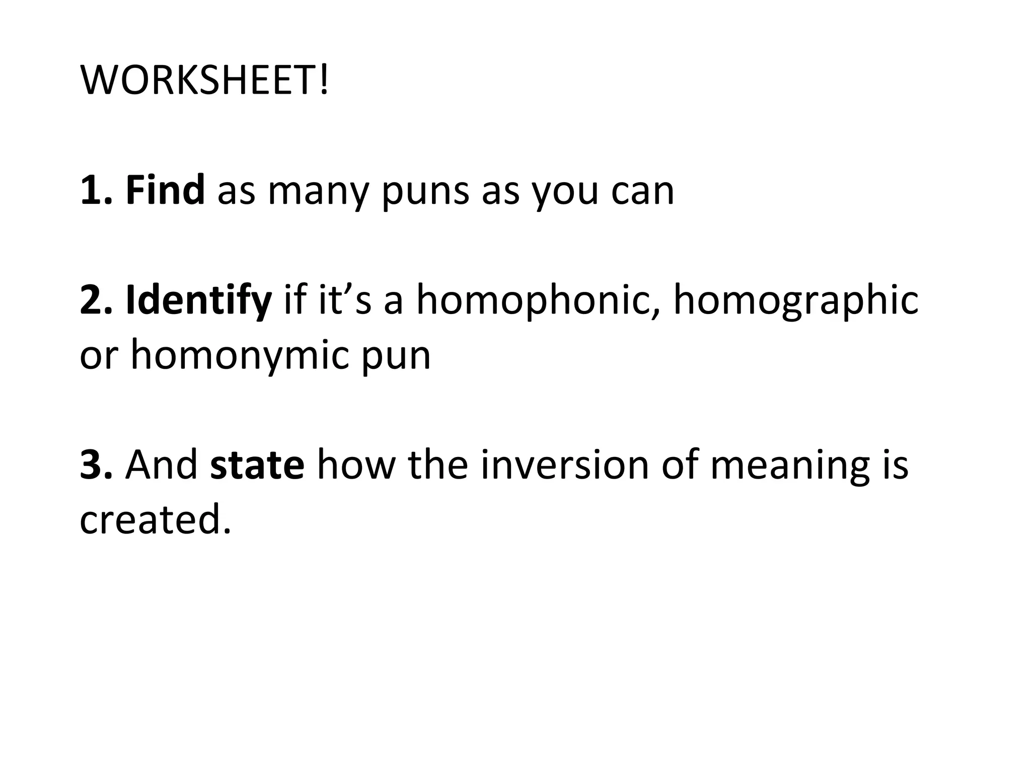 Literary devices (puns) | PPT