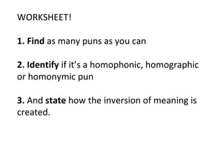 Literary devices (puns) | PPT