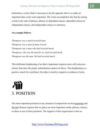 Literary devices to improve your creative writing style | PDF