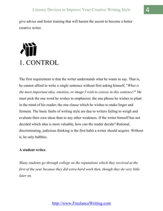 Literary devices to improve your creative writing style | PDF