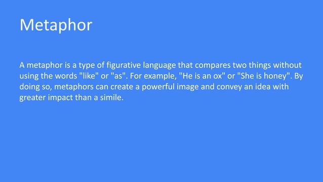 Literary device such as simile,metaphor,personification and hyperbole ...