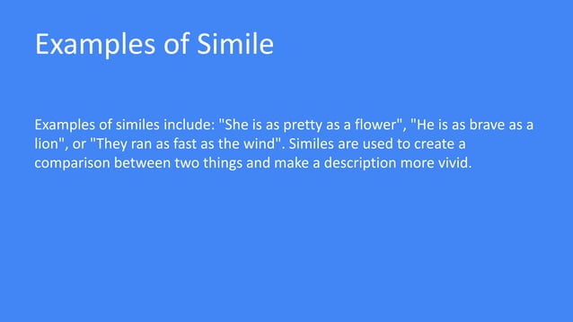 Literary device such as simile,metaphor,personification and hyperbole ...