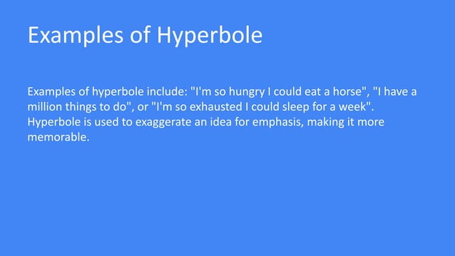 Literary device such as simile,metaphor,personification and hyperbole ...