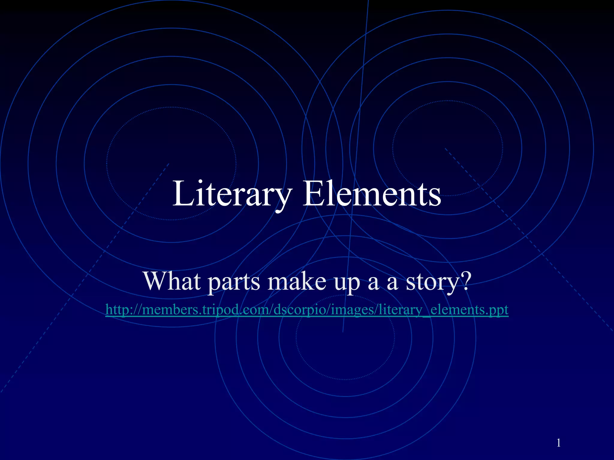 Literary Elements—Parts that Make Up a Story | PPTX
