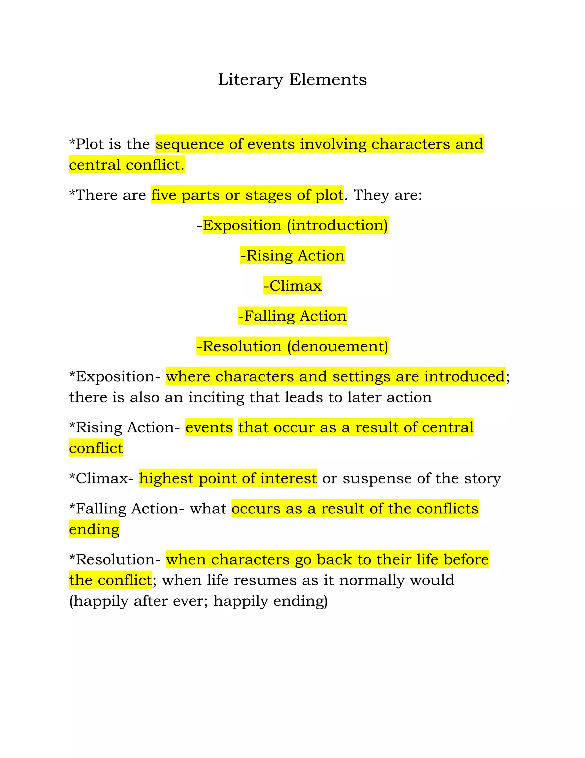 Literary elements | DOCX
