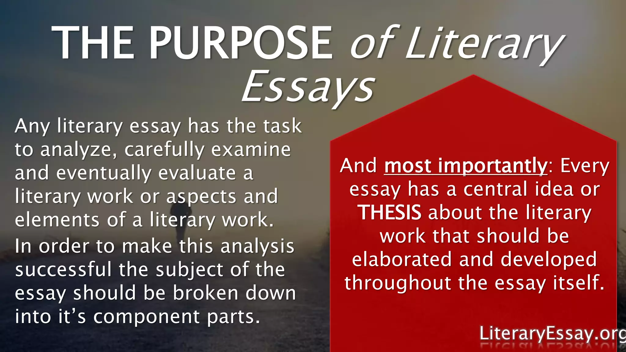 Literary Essay Format and Tips | PPTX