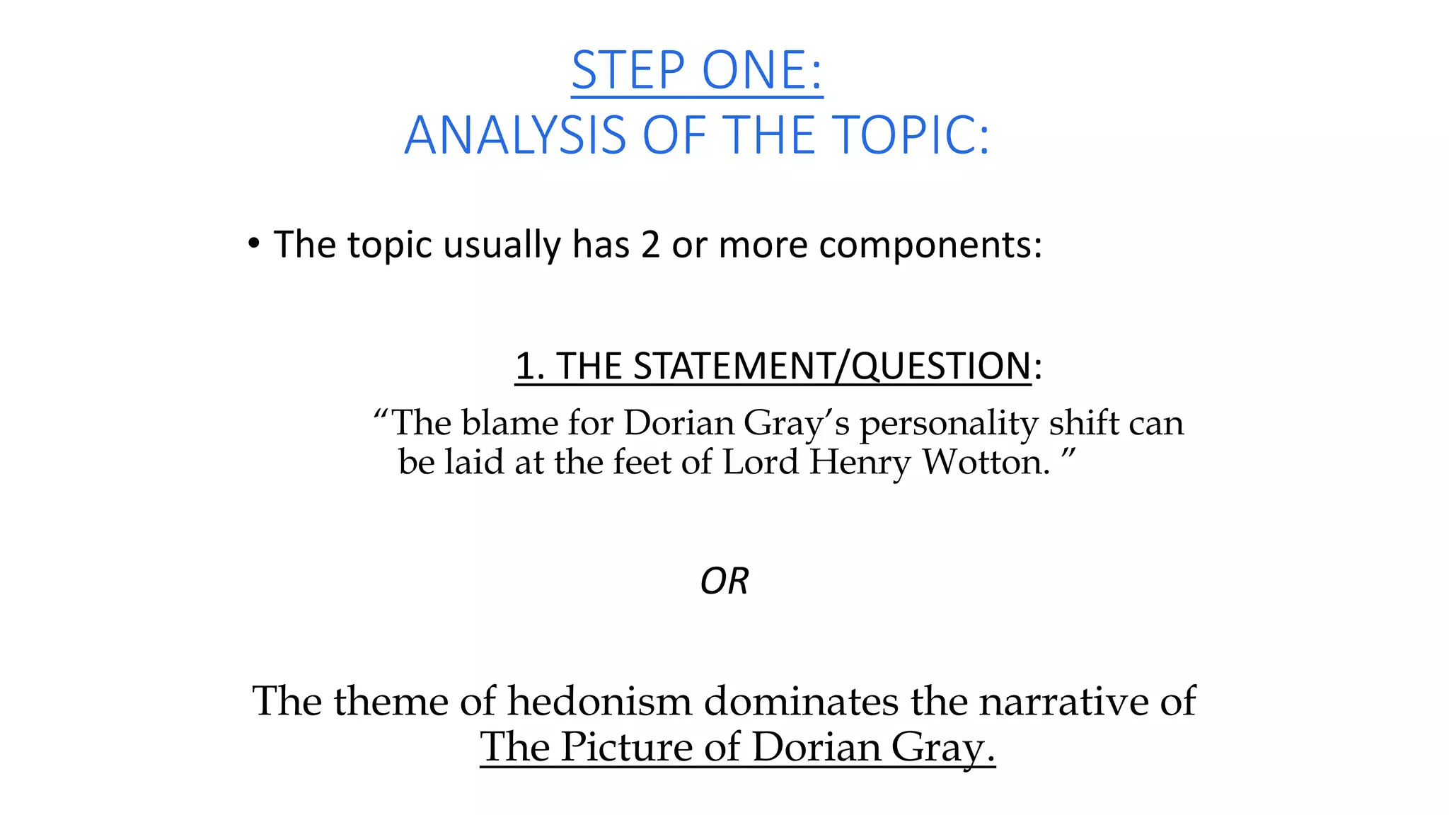 Literary essay - The Picture of Dorian Gray | PPTX