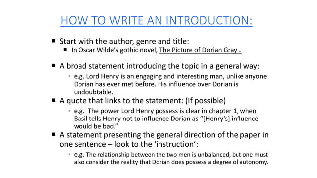 Literary essay - The Picture of Dorian Gray | PPTX