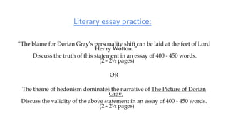 Literary essay - The Picture of Dorian Gray | PPTX