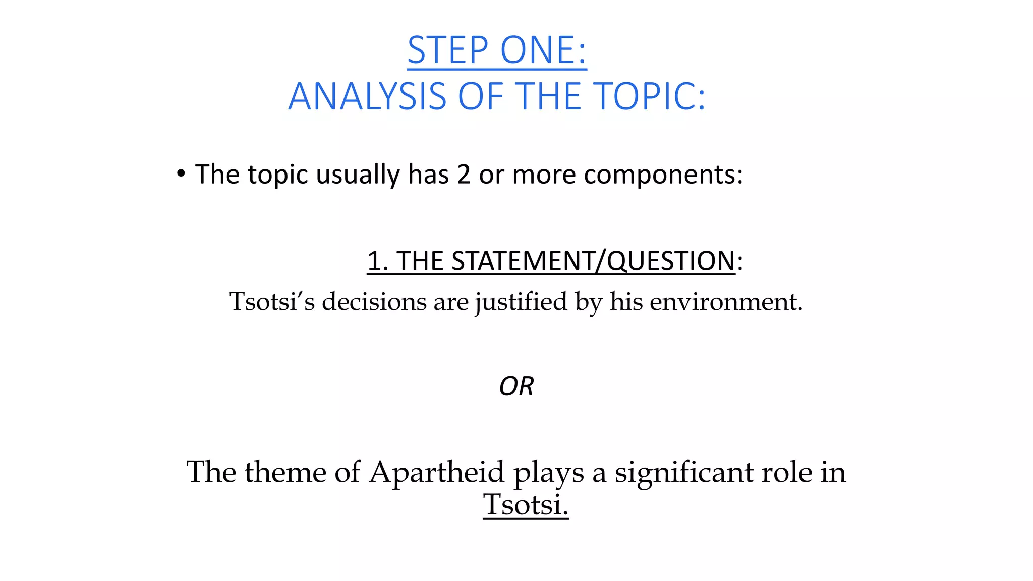 Literary essay - Tsotsi | PPTX