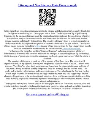 Literary Essay Example | PDF