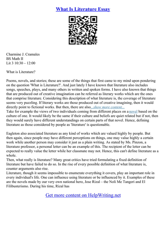 Literary Essay Topics | PDF | Fiction | Books and Literature