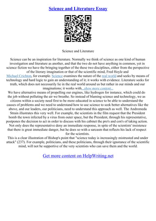 Literary Essay Topics | PDF | Fiction | Books and Literature