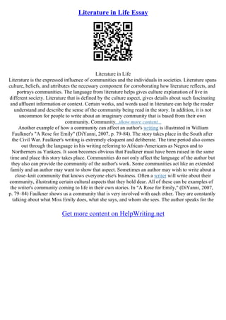 Literary Essay Topics | PDF | Fiction | Books and Literature