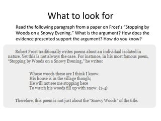 Literary evidence needs to be explained | PPT