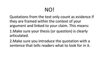 Literary evidence needs to be explained | PPT