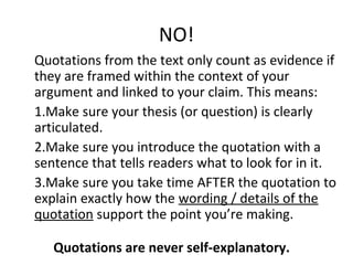 Literary evidence needs to be explained | PPT