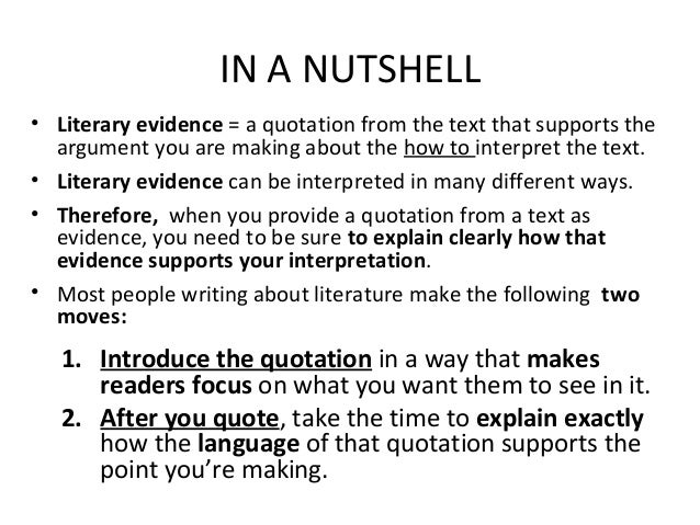 Literary evidence needs to be explained