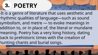 LITERARY GENRE and other meanings of this topic for grade 8 students | PPTX