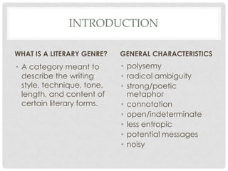 Literary genres | PPTX