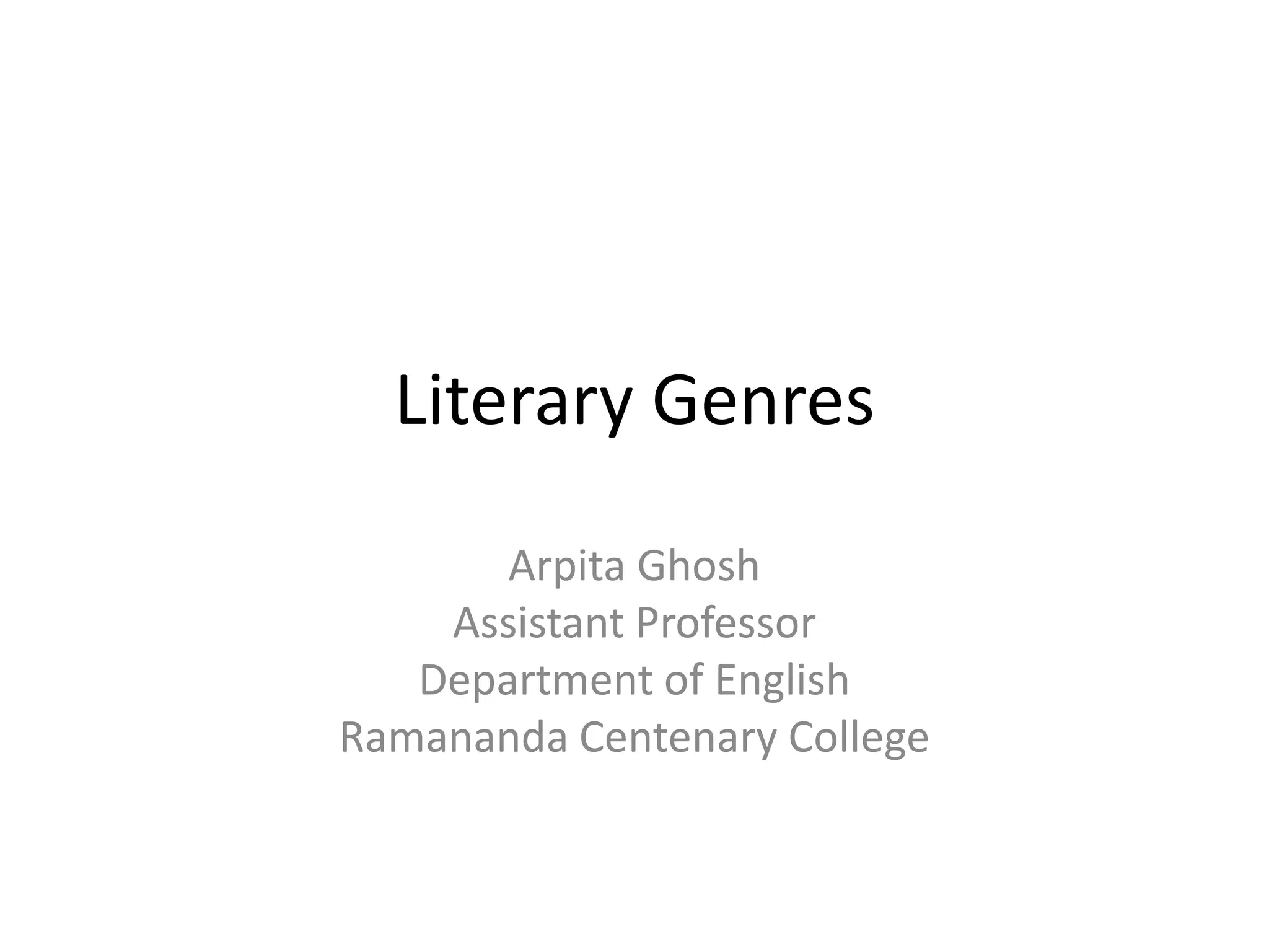 Literary genres | PPT