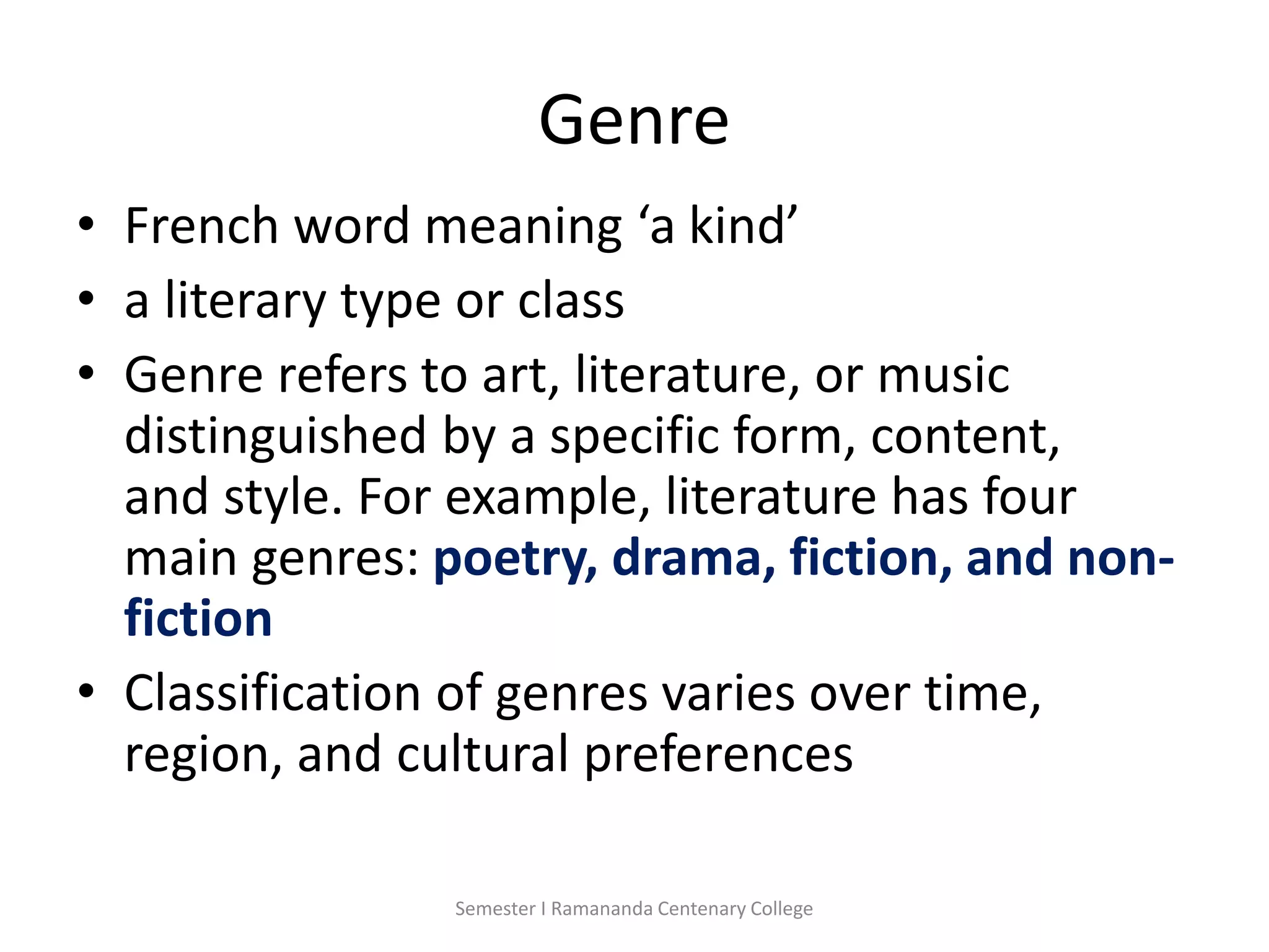 Literary genres | PPT