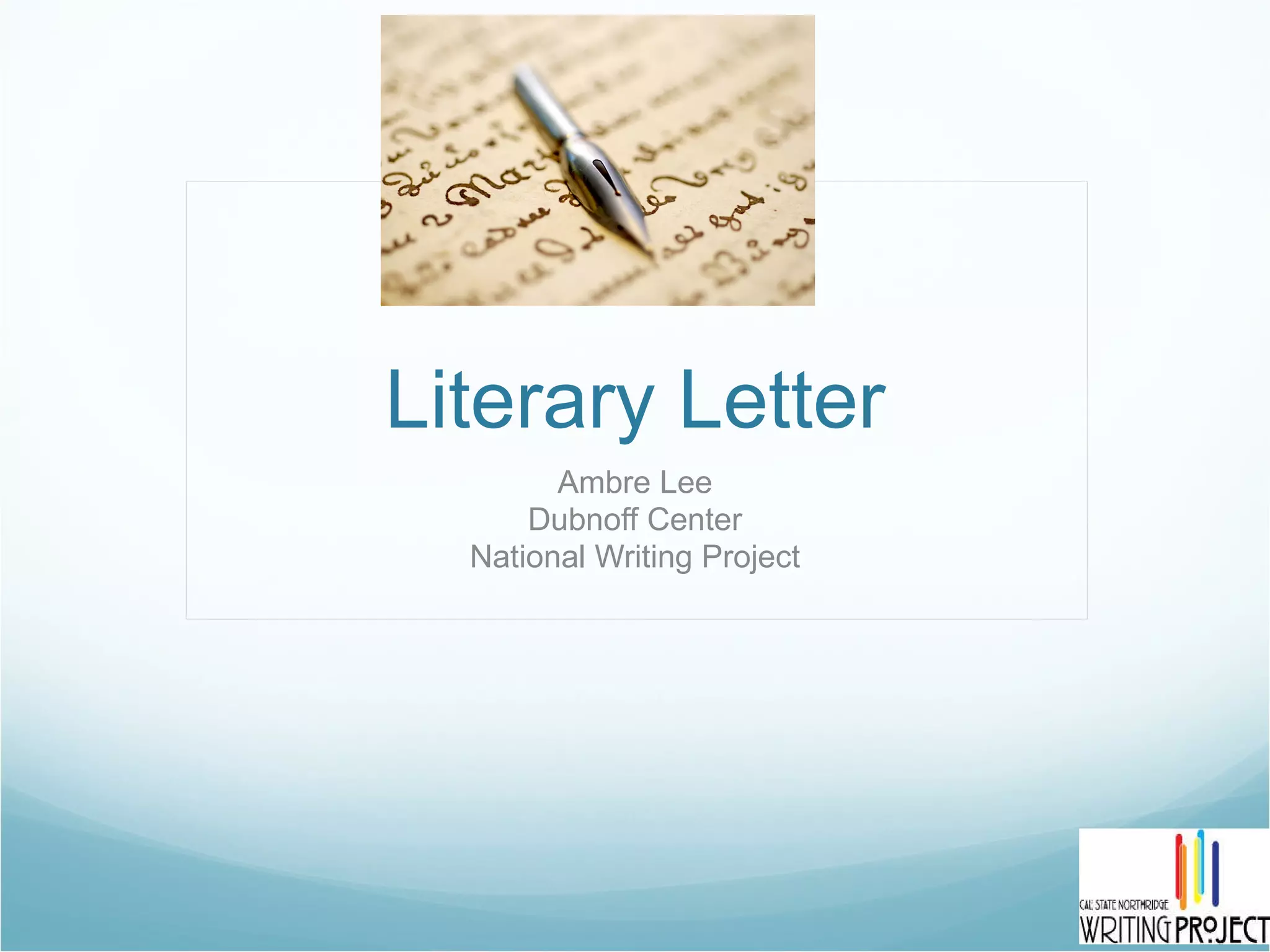 Literary letter | PPT