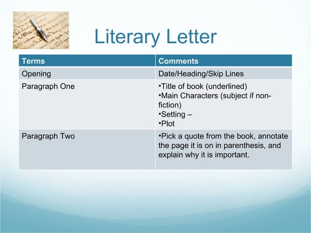 Literary letter | PPT